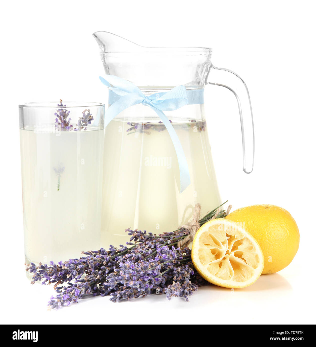 Lavender lemonade, isolated on white Stock Photo - Alamy
