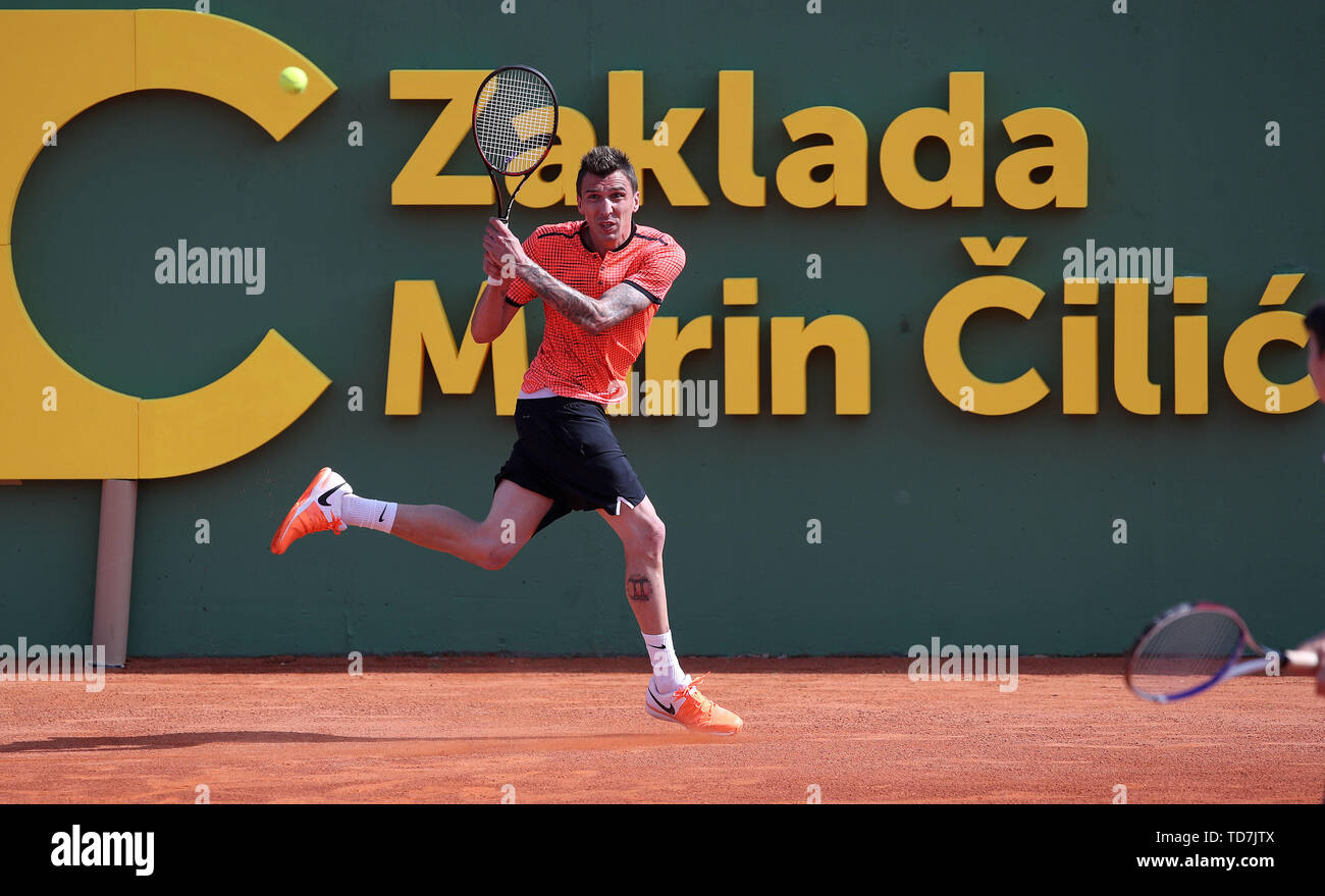 Zagreb, Croatia. 12th June, 2019. Mario Mandzukic plays tennis during ...