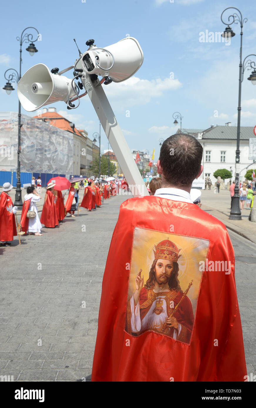 Warsaw, Poland. 13th June, 2019. Demonstration of The Knights of Jesus ...