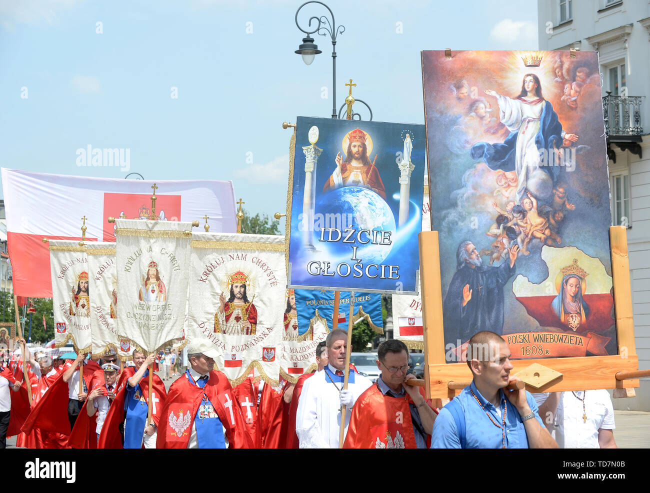 Warsaw, Poland. 13th June, 2019. Demonstration of The Knights of Jesus ...