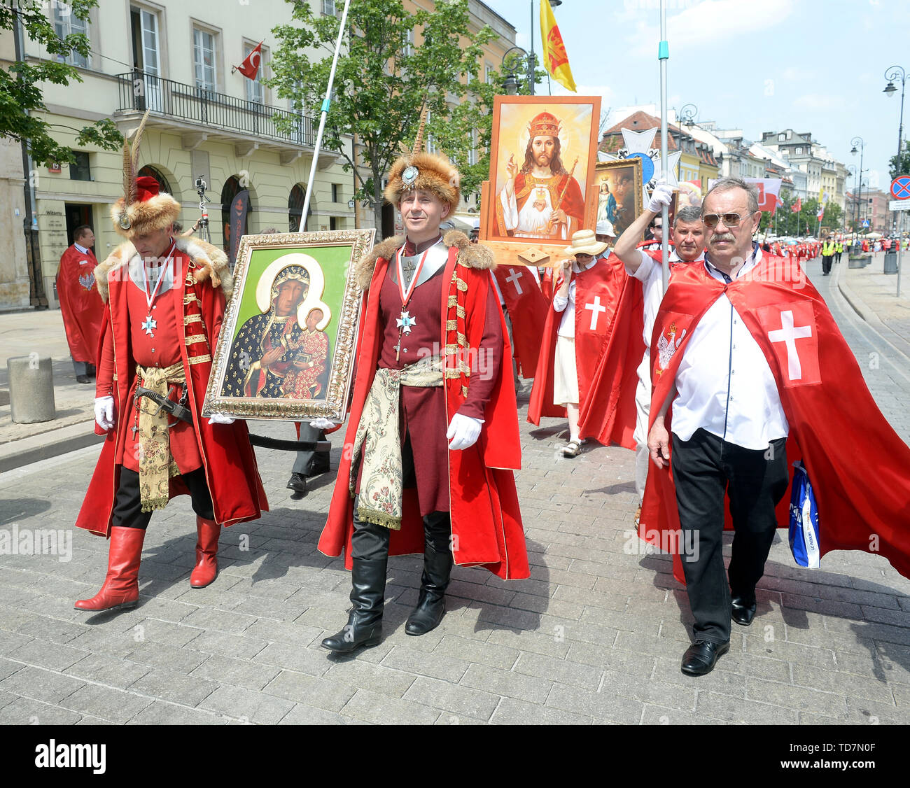 Warsaw, Poland. 13th June, 2019. Demonstration of The Knights of Jesus ...