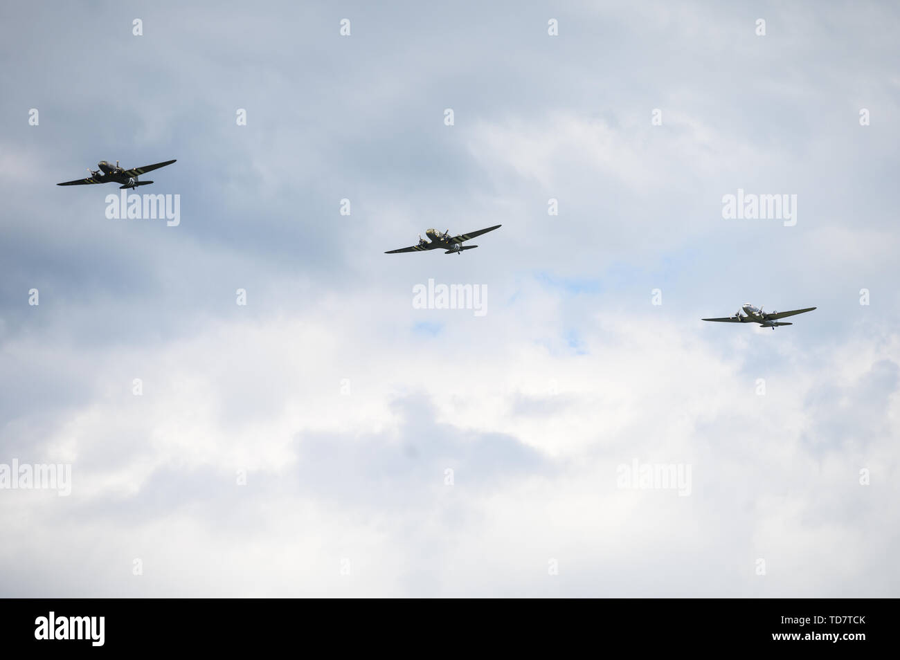 Fassberg, Germany. 13th June, 2019. Three raisin bombers type Douglas C ...