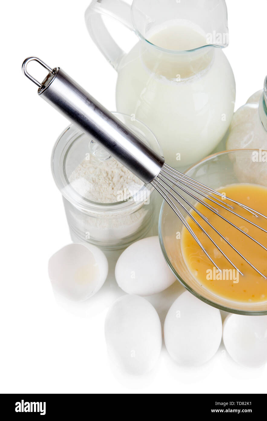 Ingredients for dough isolated on white Stock Photo - Alamy