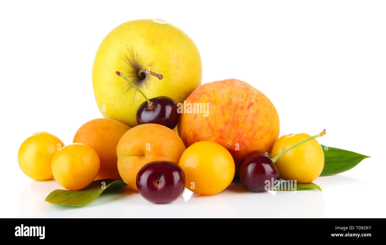 Bright summer fruits isolated on white Stock Photo - Alamy