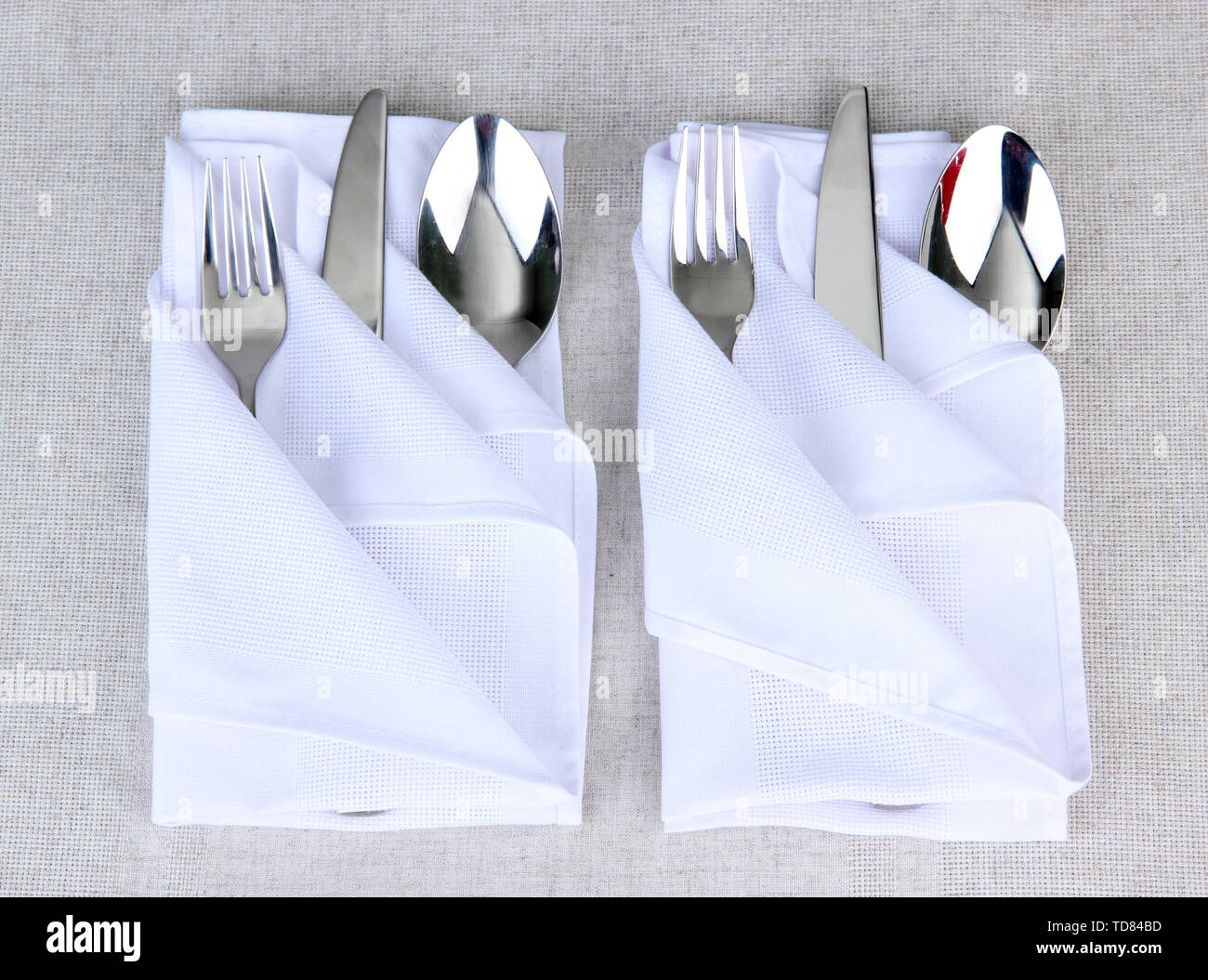Folded napkin with fork hi-res stock photography and images - Alamy