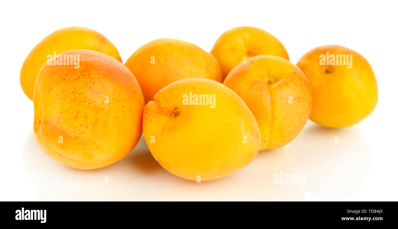 Fresh natural apricot isolated on white Stock Photo - Alamy