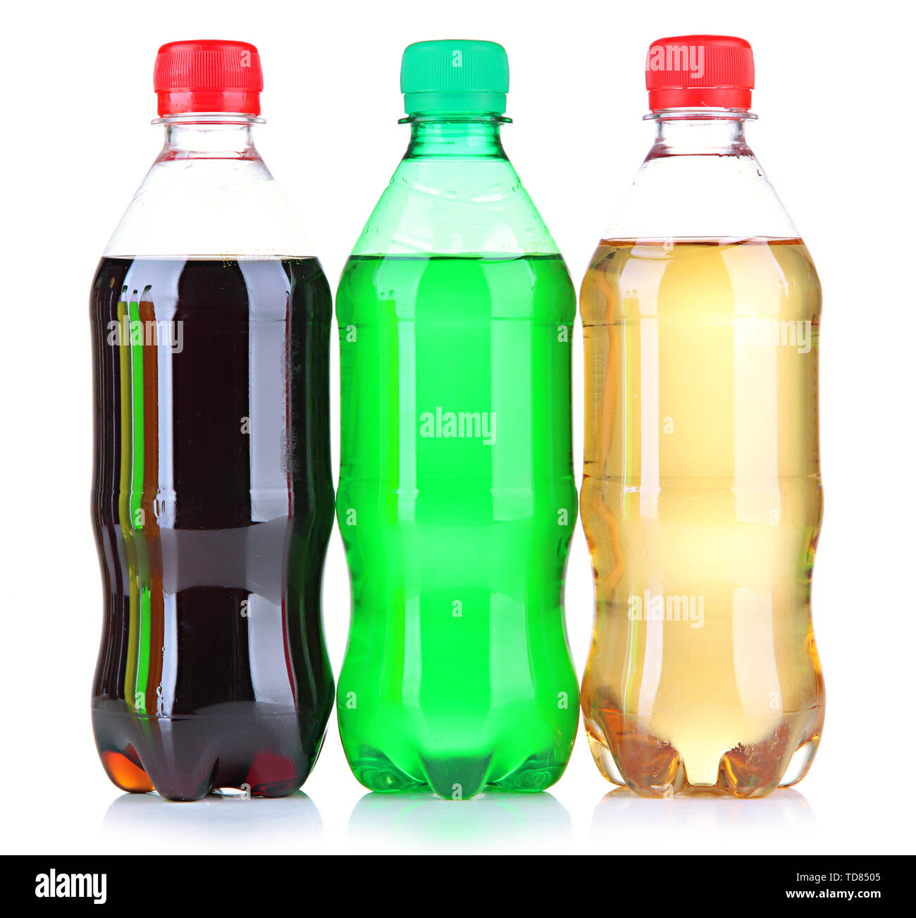 Bottles with tasty drinks, isolated on white Stock Photo - Alamy