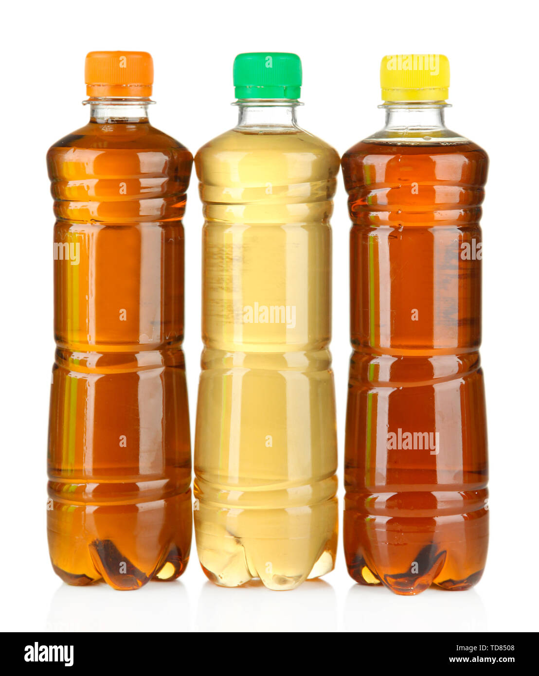 Bottles with tasty drinks, isolated on white Stock Photo - Alamy