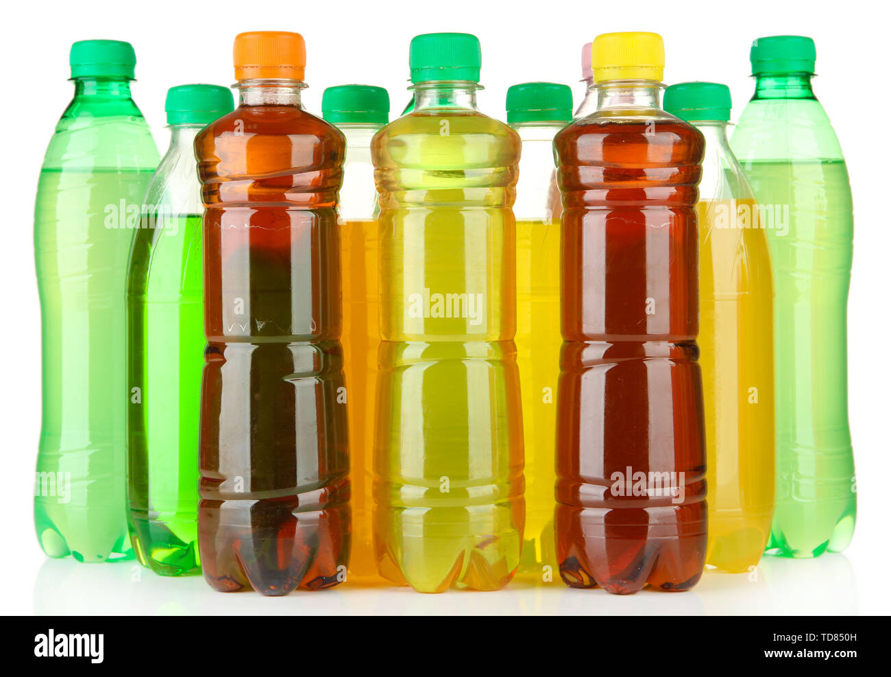 Bottles with tasty drinks, isolated on white Stock Photo - Alamy