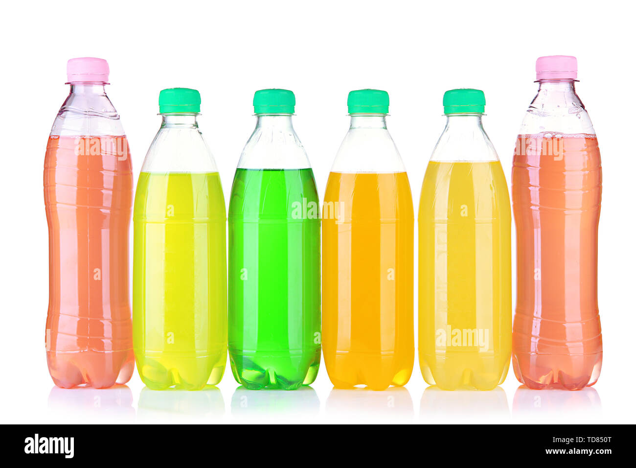Assortment of bottles with tasty drinks, isolated on white Stock Photo ...
