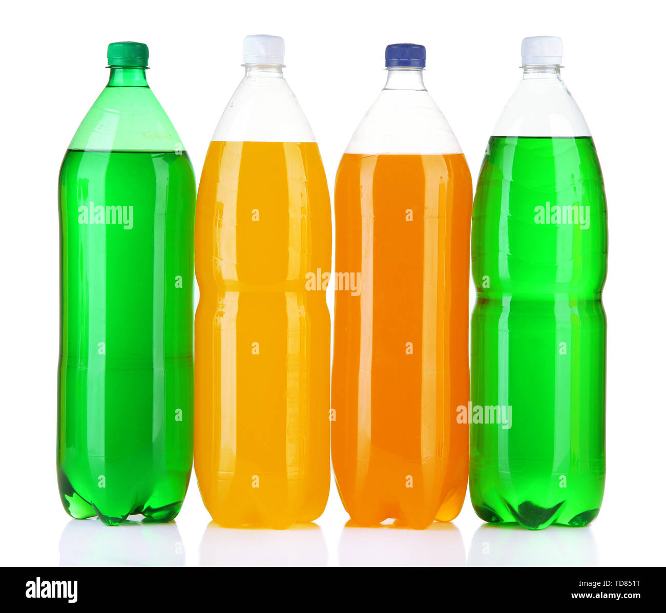 Assortment of bottles with tasty drinks, isolated on white Stock Photo ...