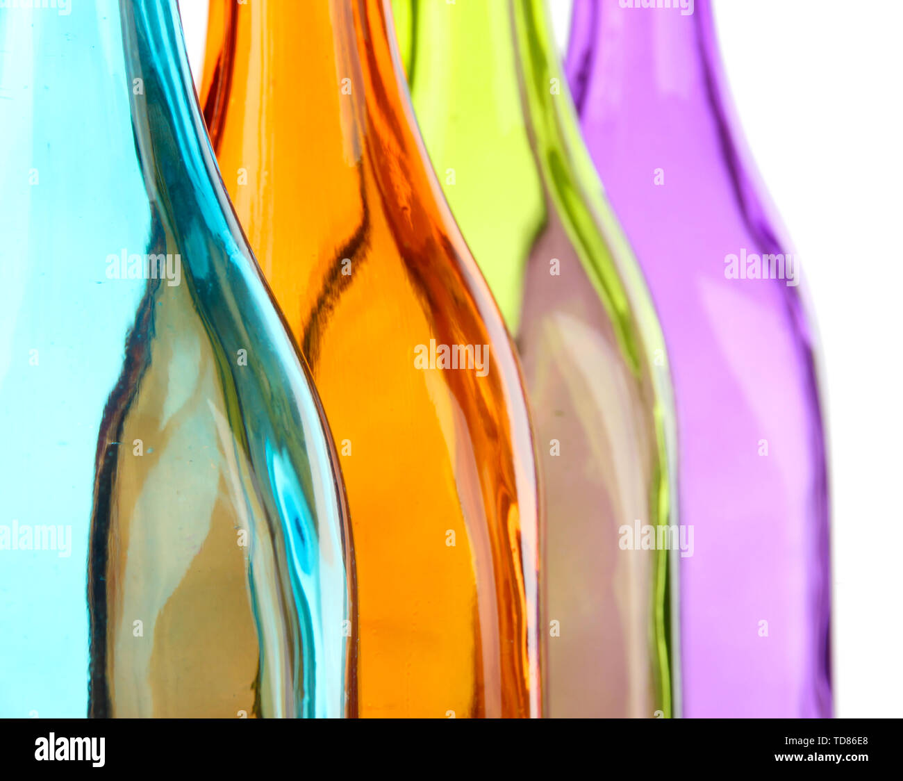 Colorful bottles close-up Stock Photo - Alamy