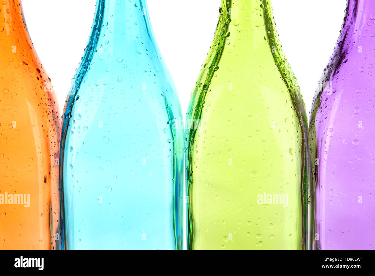 Colorful bottles close-up Stock Photo - Alamy