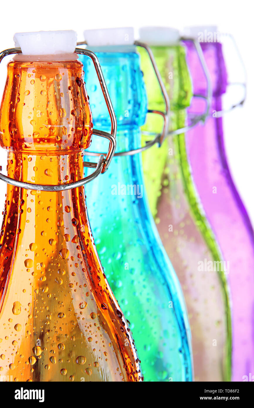Colorful bottles close-up Stock Photo - Alamy