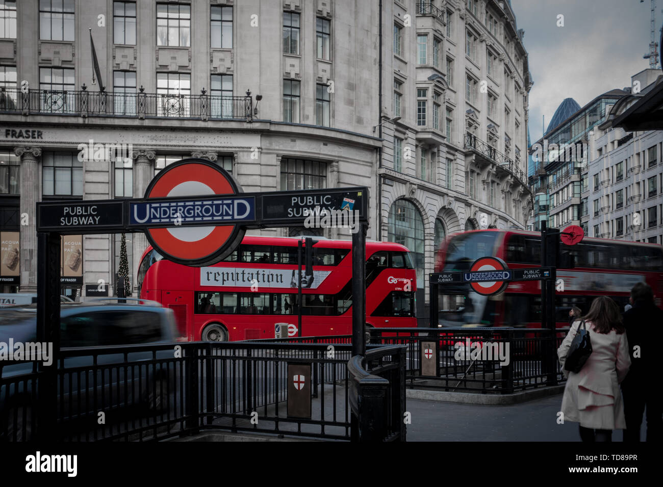 The public transportation of London. Buses and the subway were taken in ...