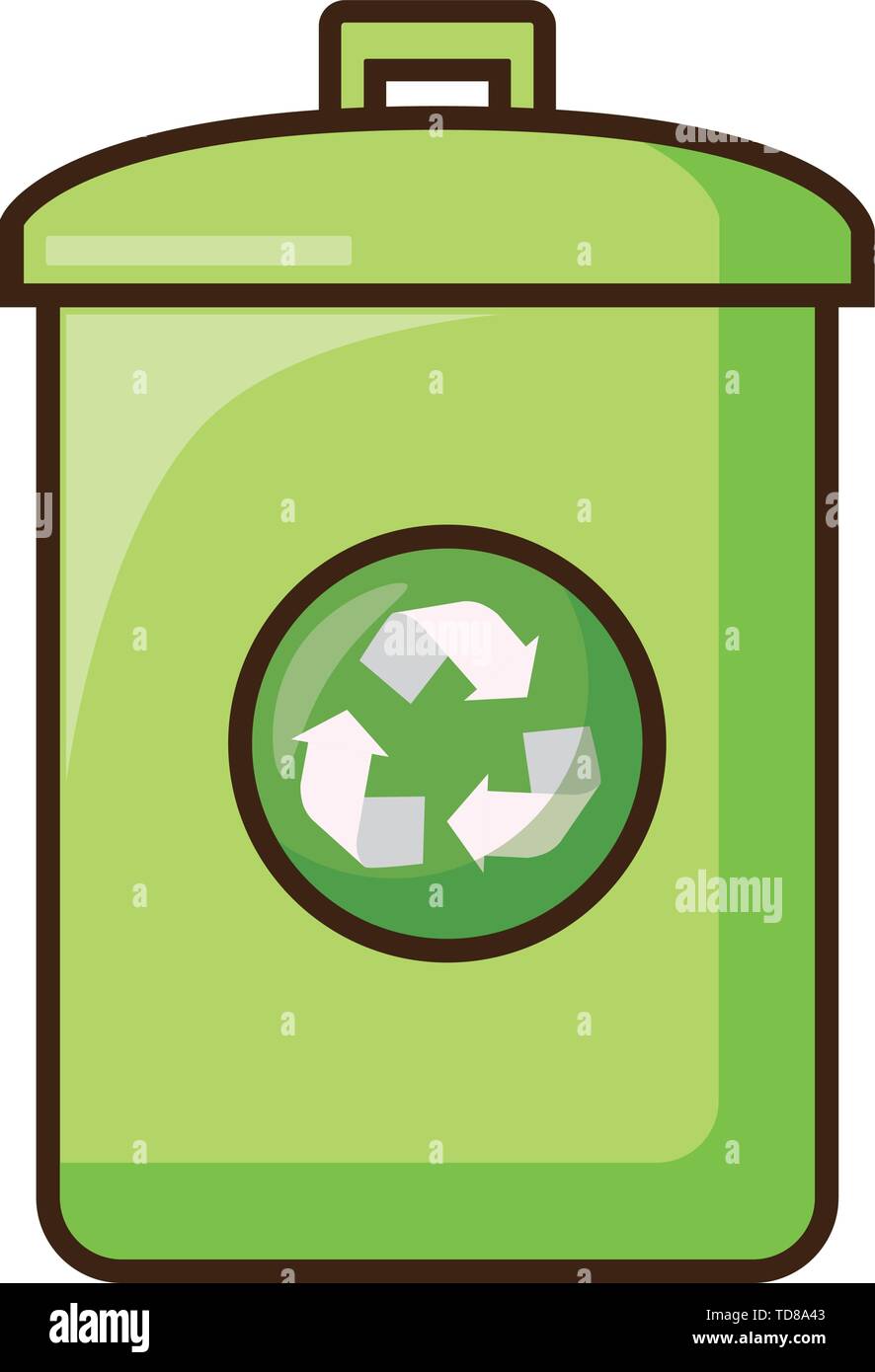 trash can ecology earth day card vector illustration Stock Vector Image ...