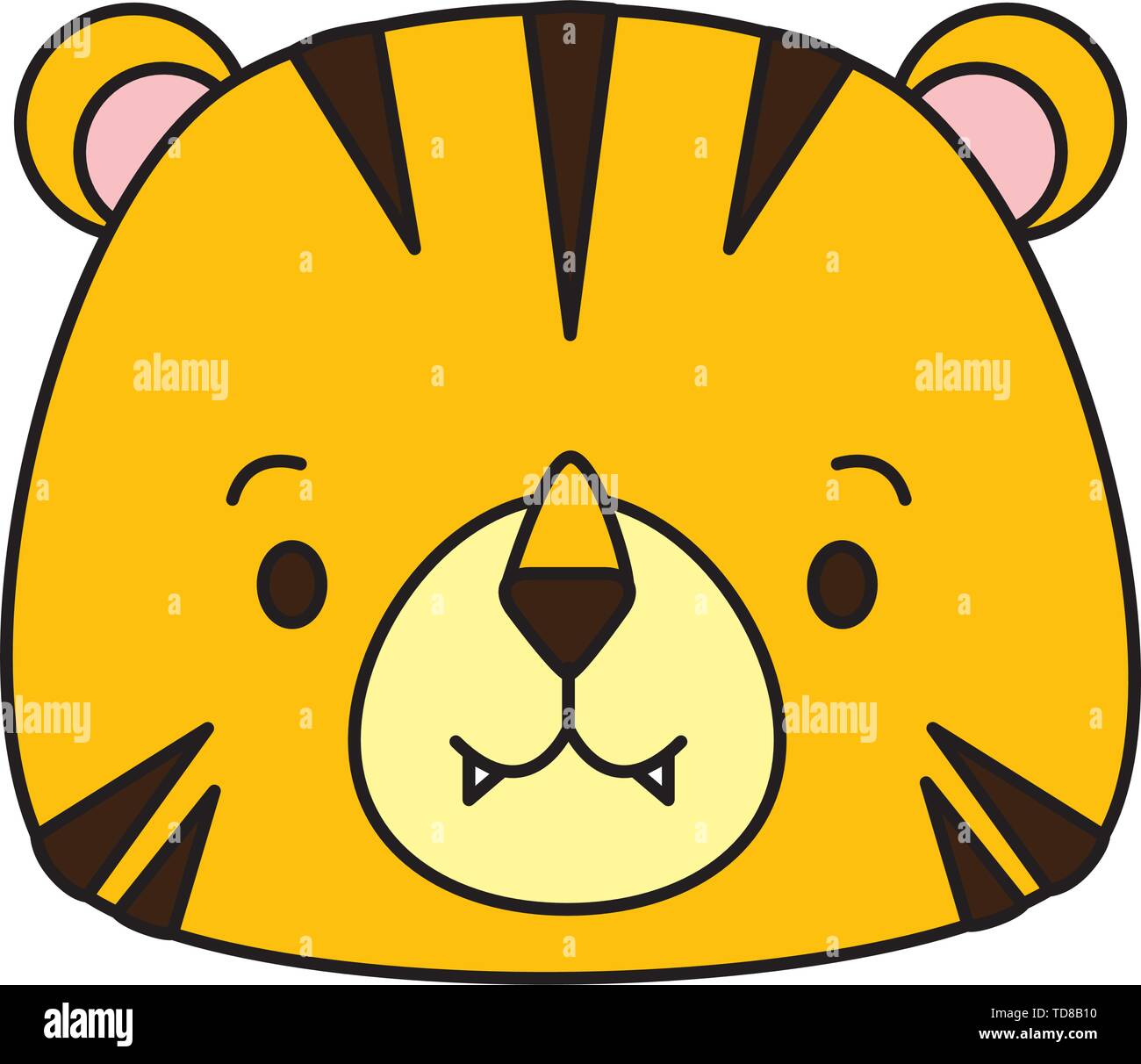 cute tiger face cartoon vector illustration design Stock Vector Image ...