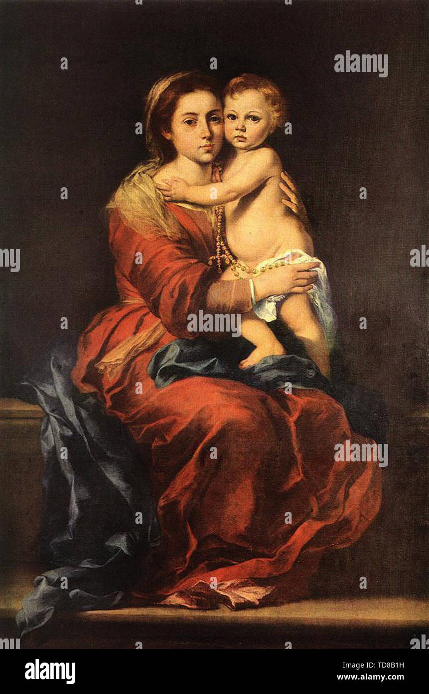 Bartolomé Esteban Murillo - Virgin Child Rosary 1650 Stock Photo - Alamy