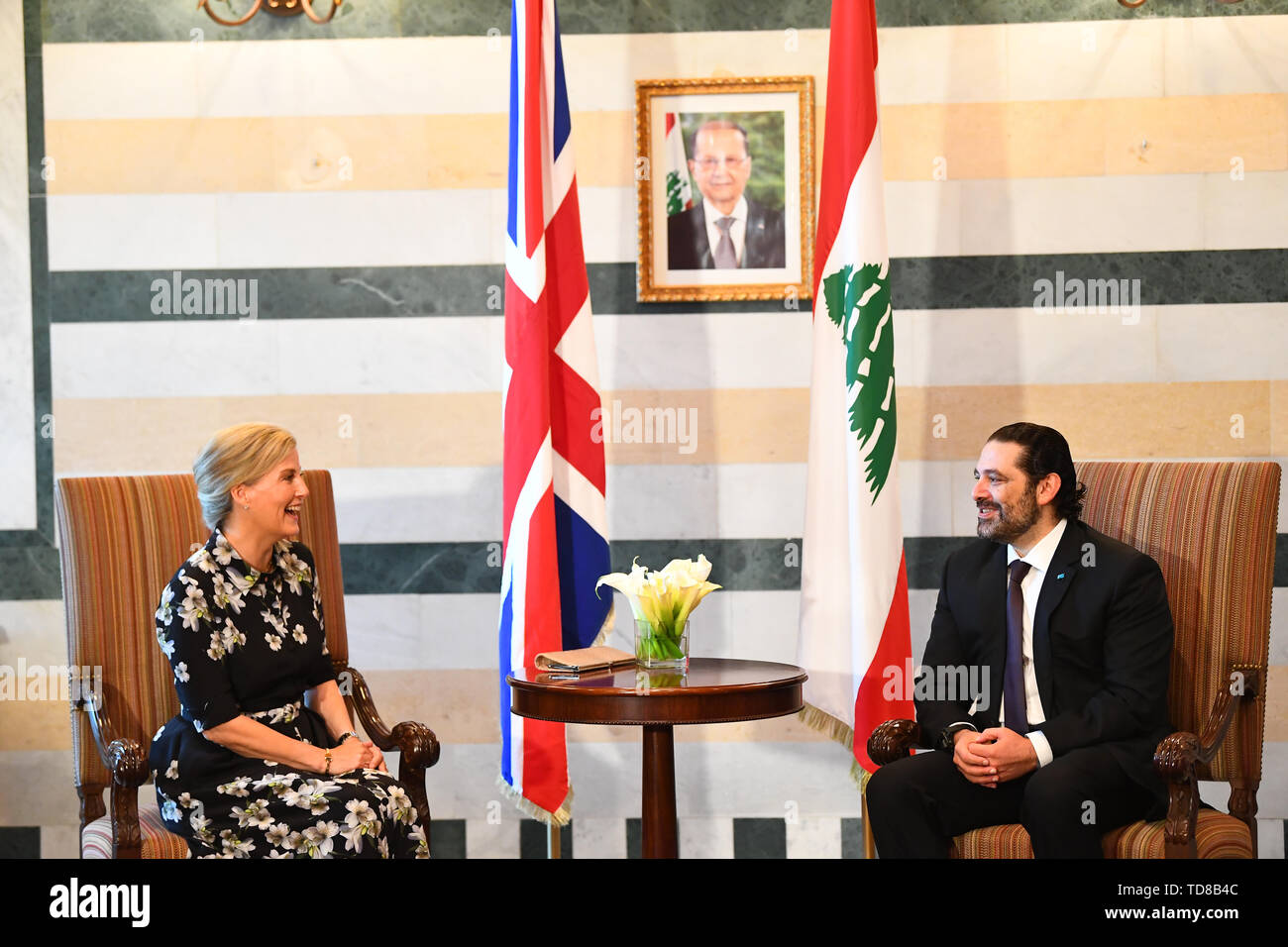 The Countess of Wessex meets Prime Minister of Lebanon, Saad Hariri in ...