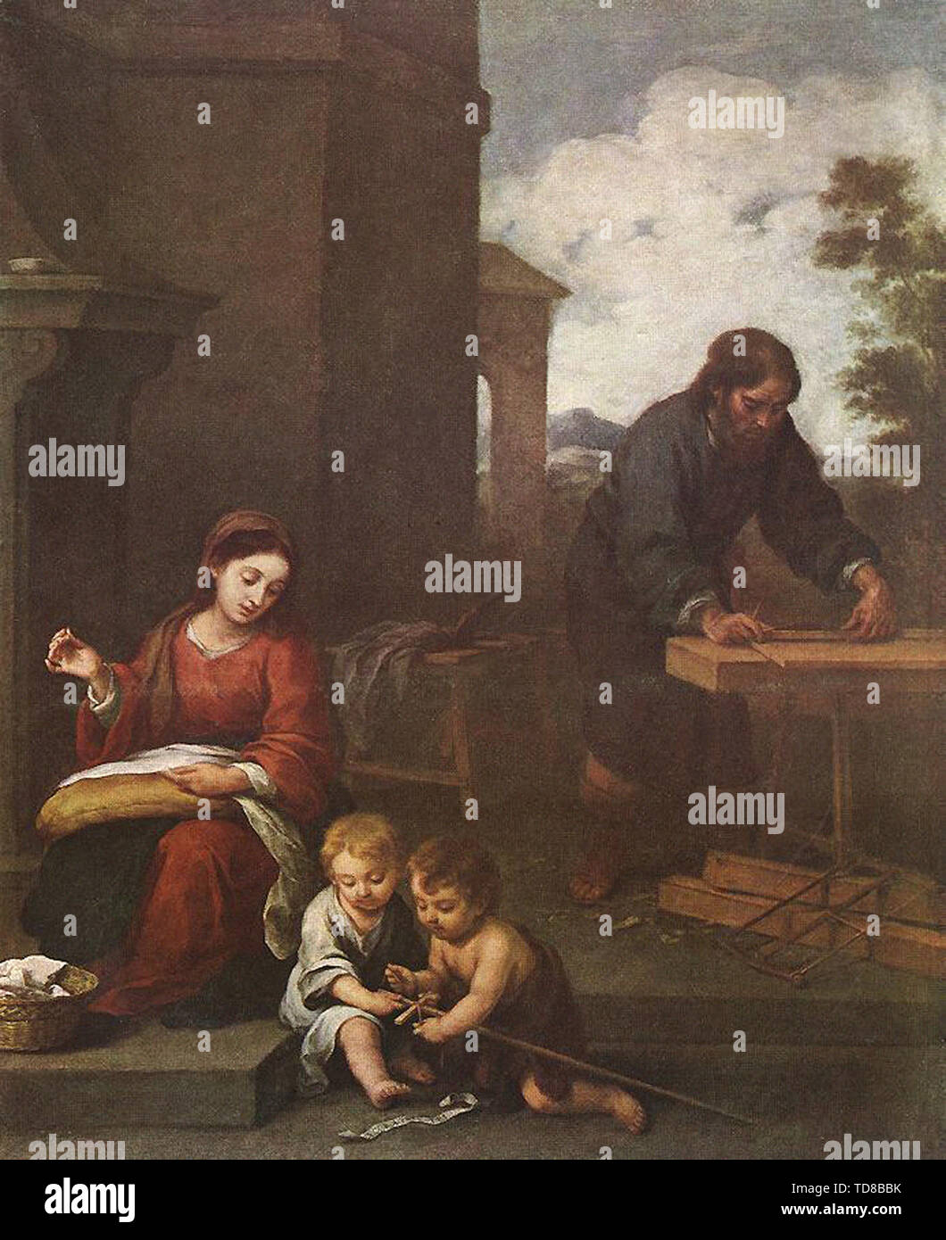 Bartolomé Esteban Murillo - Holy Family Infant Saint John 1650 Stock ...