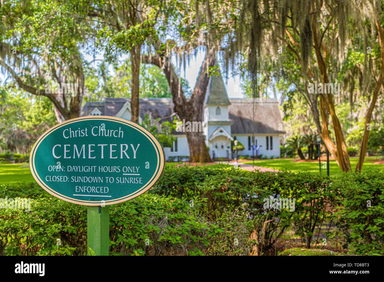 Christ Church Cemetery Sign Stock Photo - Alamy