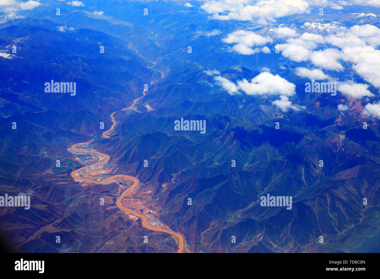 Aerial photography of the snowy plateau Stock Photo - Alamy