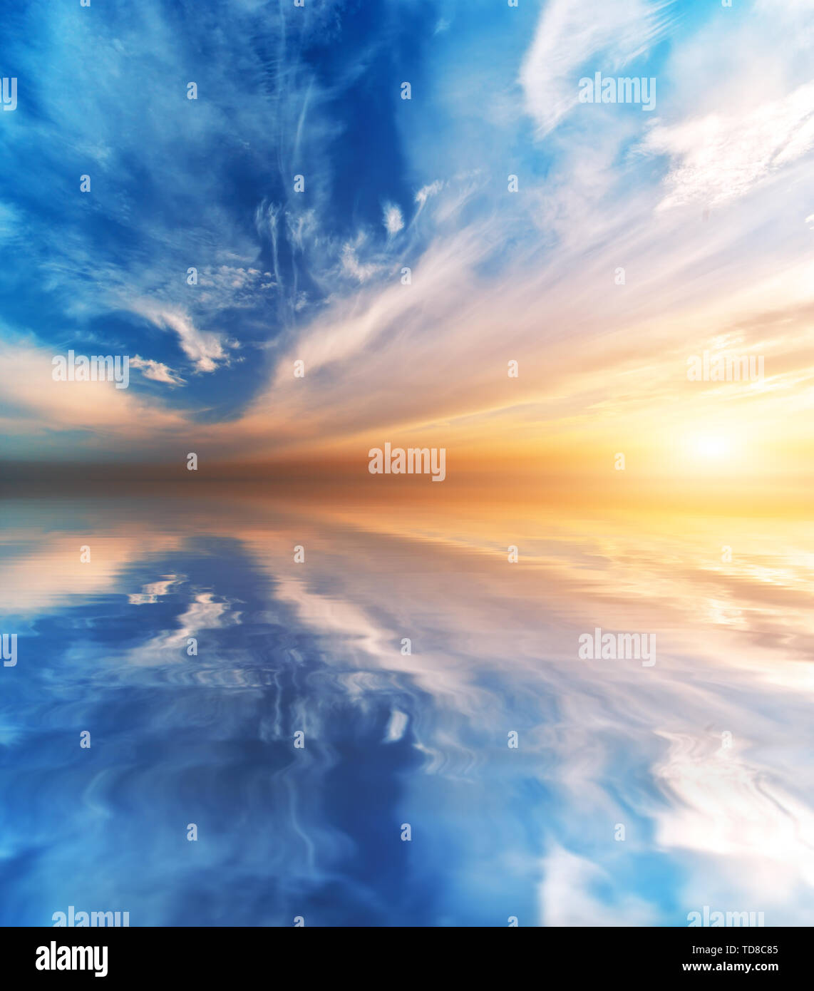 Sky background material blue sky sunset Stock Photo - Alamy