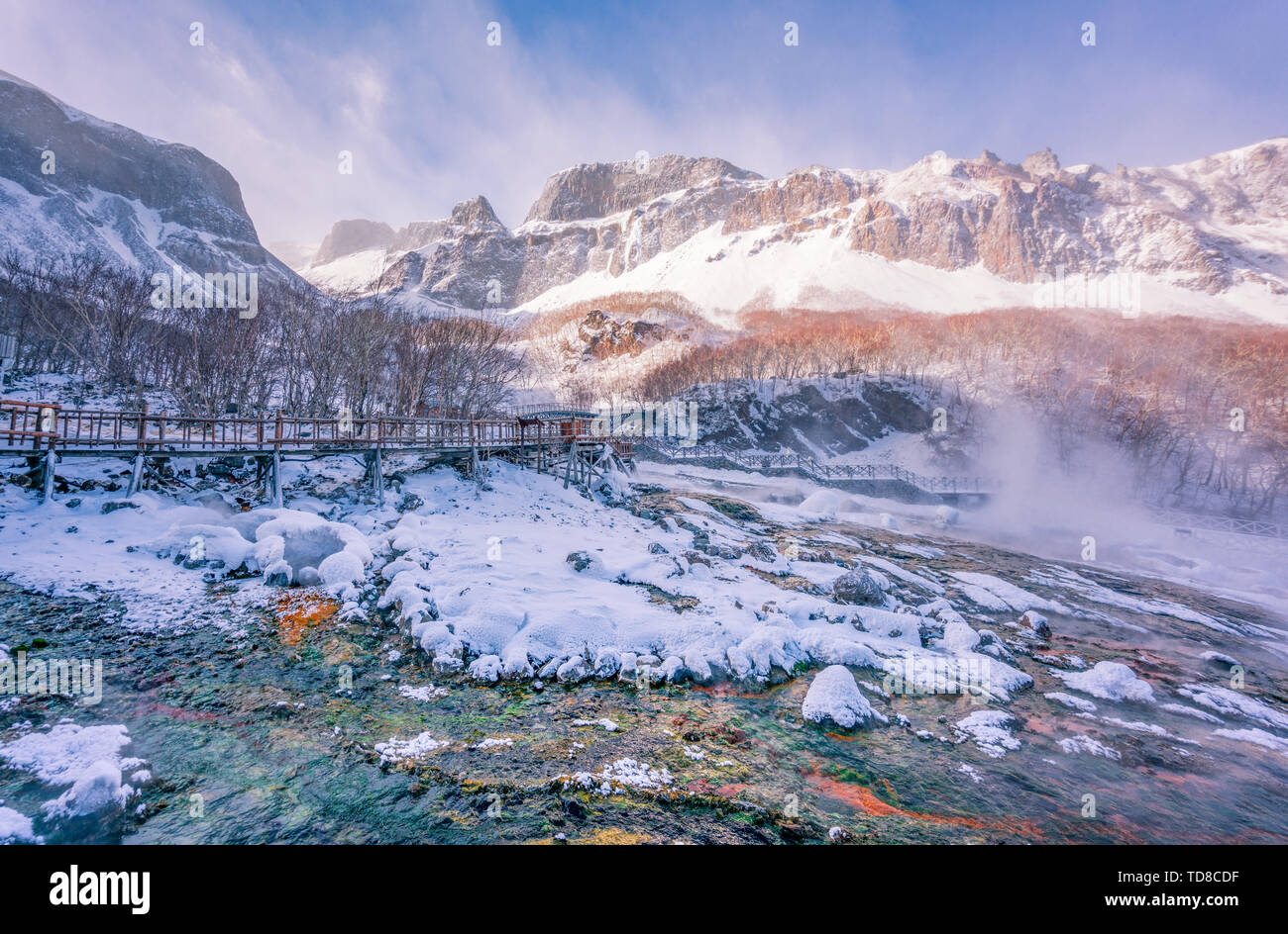Hot Spring Falls, North Slope of Changbai Mountain Stock Photo - Alamy