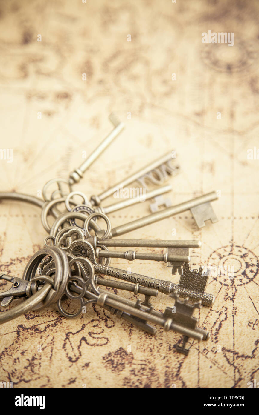 Gold key globe hi-res stock photography and images - Alamy