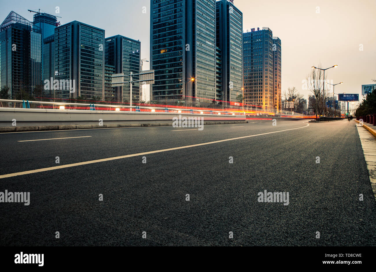 City Night Road Stock Photo - Alamy