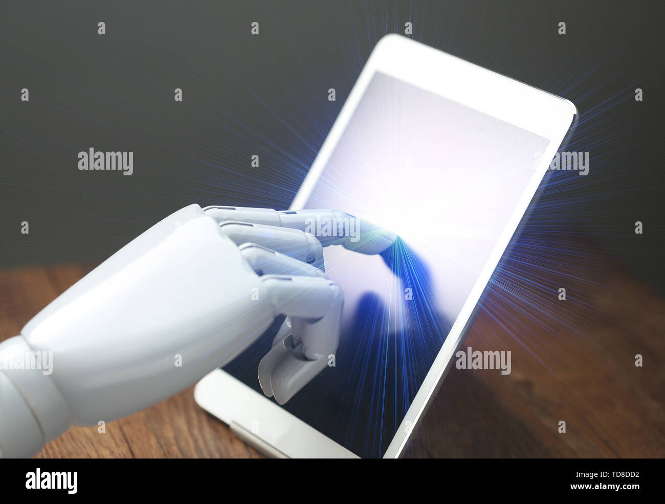 AI robotic operations tablet Stock Photo - Alamy