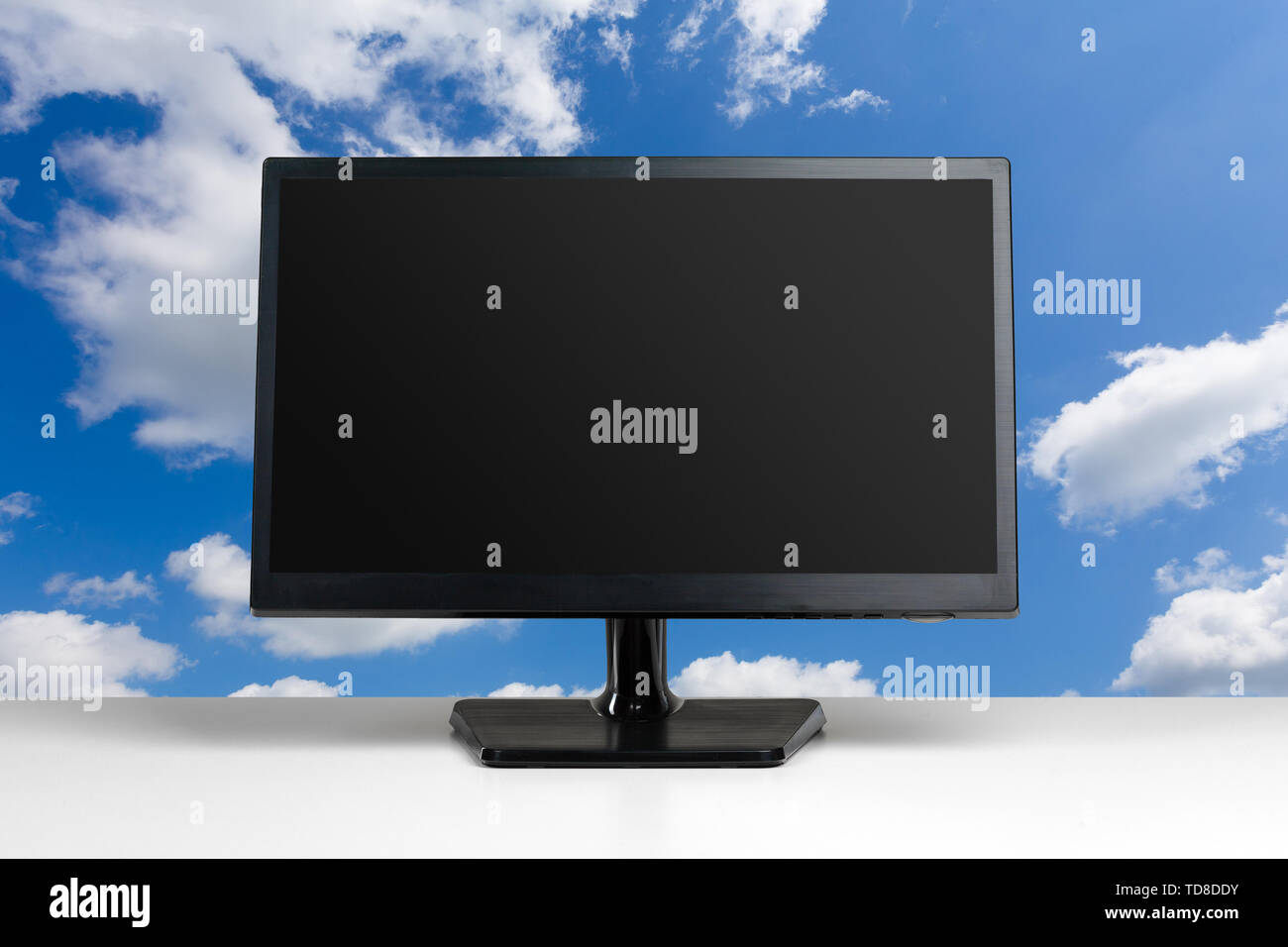 Monitor on table Stock Photo - Alamy
