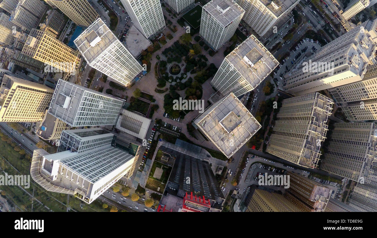 Aerial shooting city buildings Stock Photo - Alamy