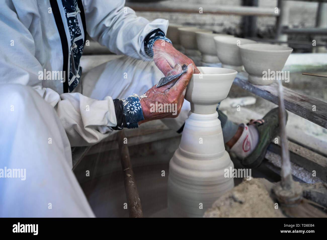 Grinding clay for pottery hi-res stock photography and images - Alamy