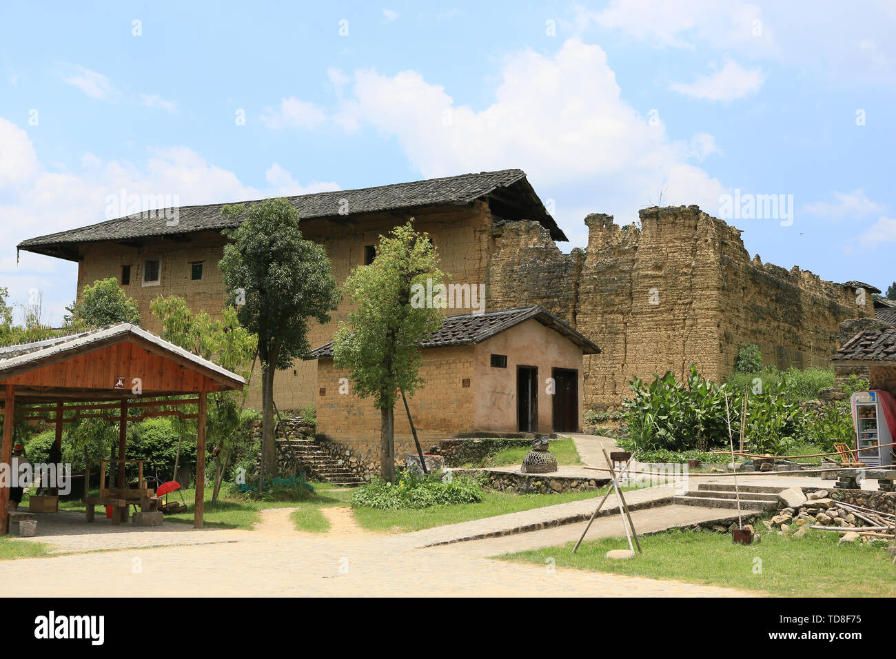 The scenery of the ancient buildings of ethnic minorities in Yuan ...