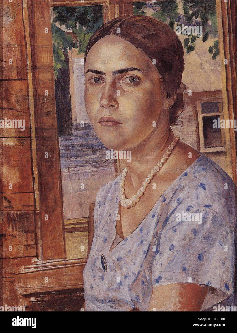 Kuzma Petrov-Vodkin - Girl Window 1928 Stock Photo - Alamy