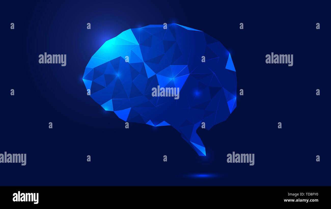 Point, line, surface composition abstract brain concept diagram ...