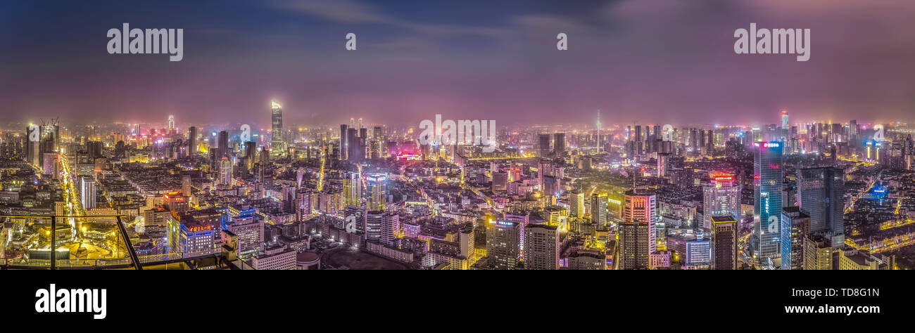 Shenyang Night View Panoramic Picture Stock Photo - Alamy