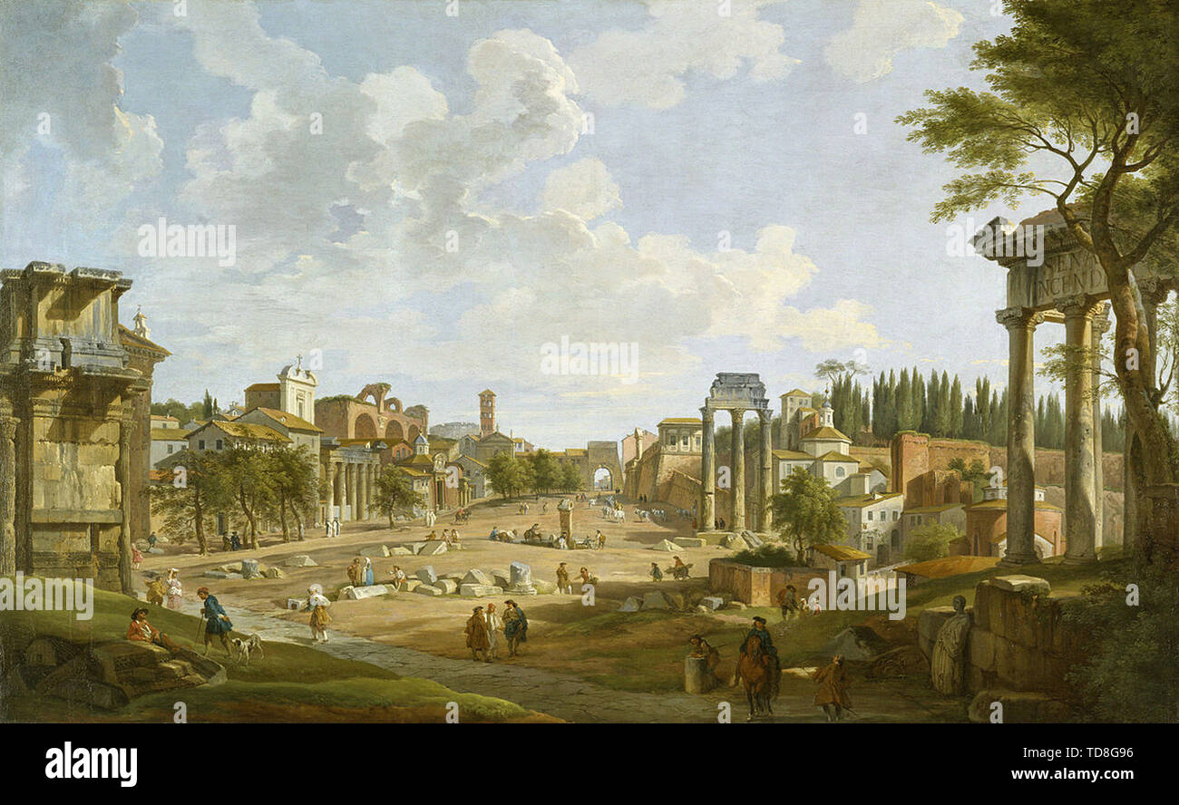 Giovanni Paolo Panini - View Roman Forum 1747 Stock Photo - Alamy