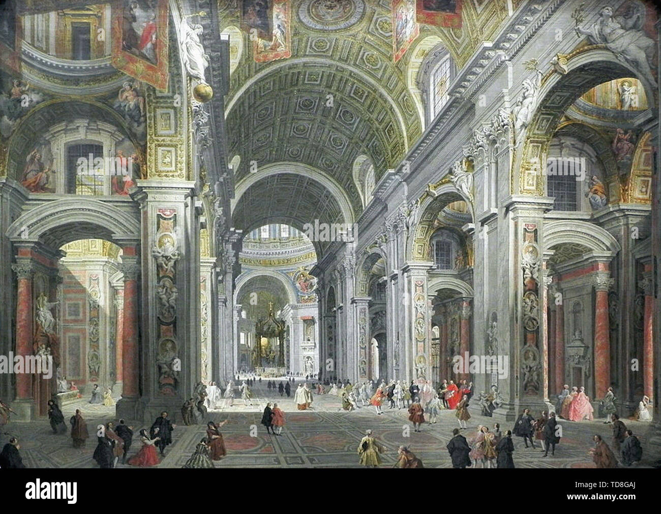 Giovanni Paolo Panini - Interior St Peter Rome 1755 Stock Photo - Alamy