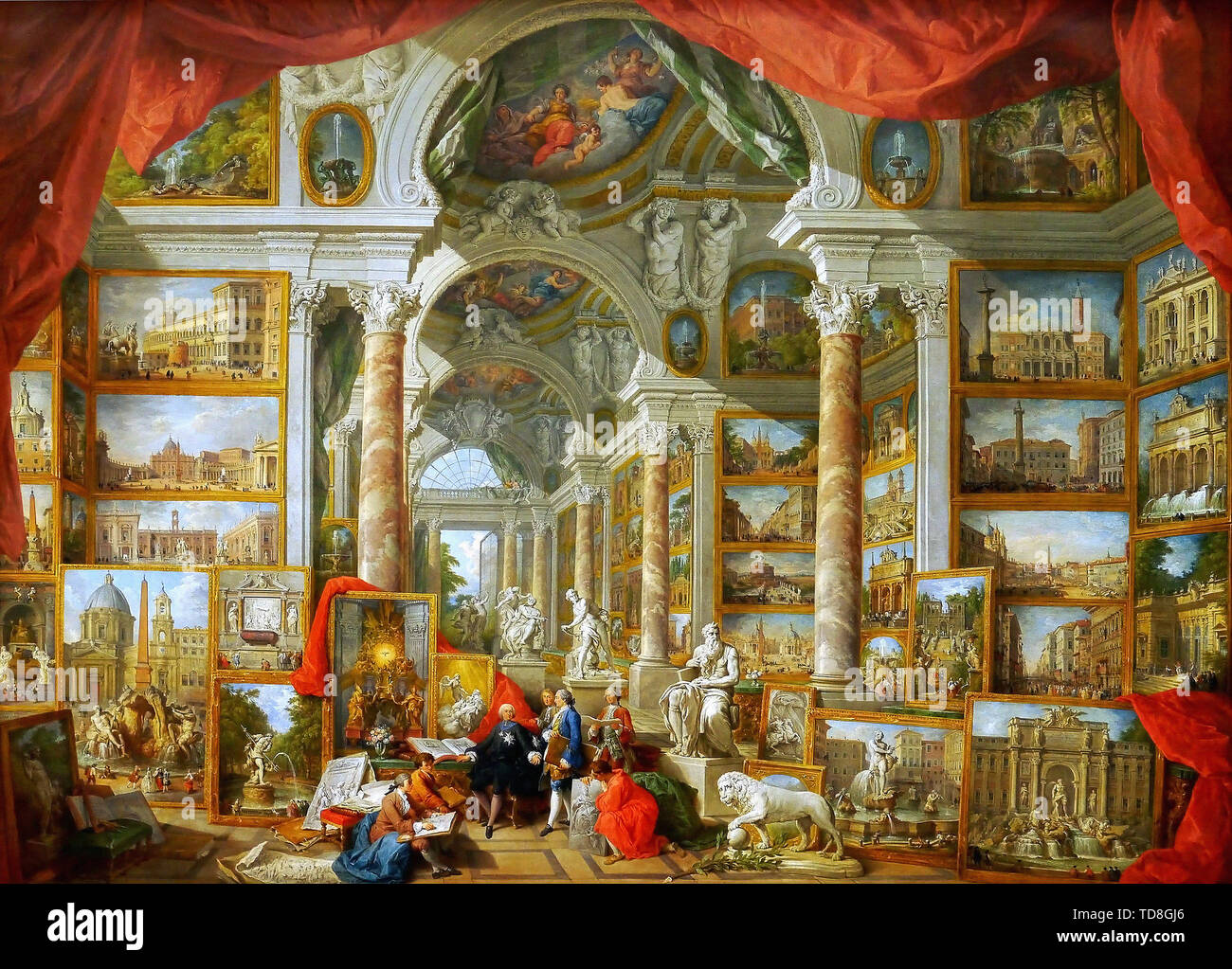 Giovanni Paolo Panini - Gallery Views Modern Rome 1759 Stock Photo - Alamy