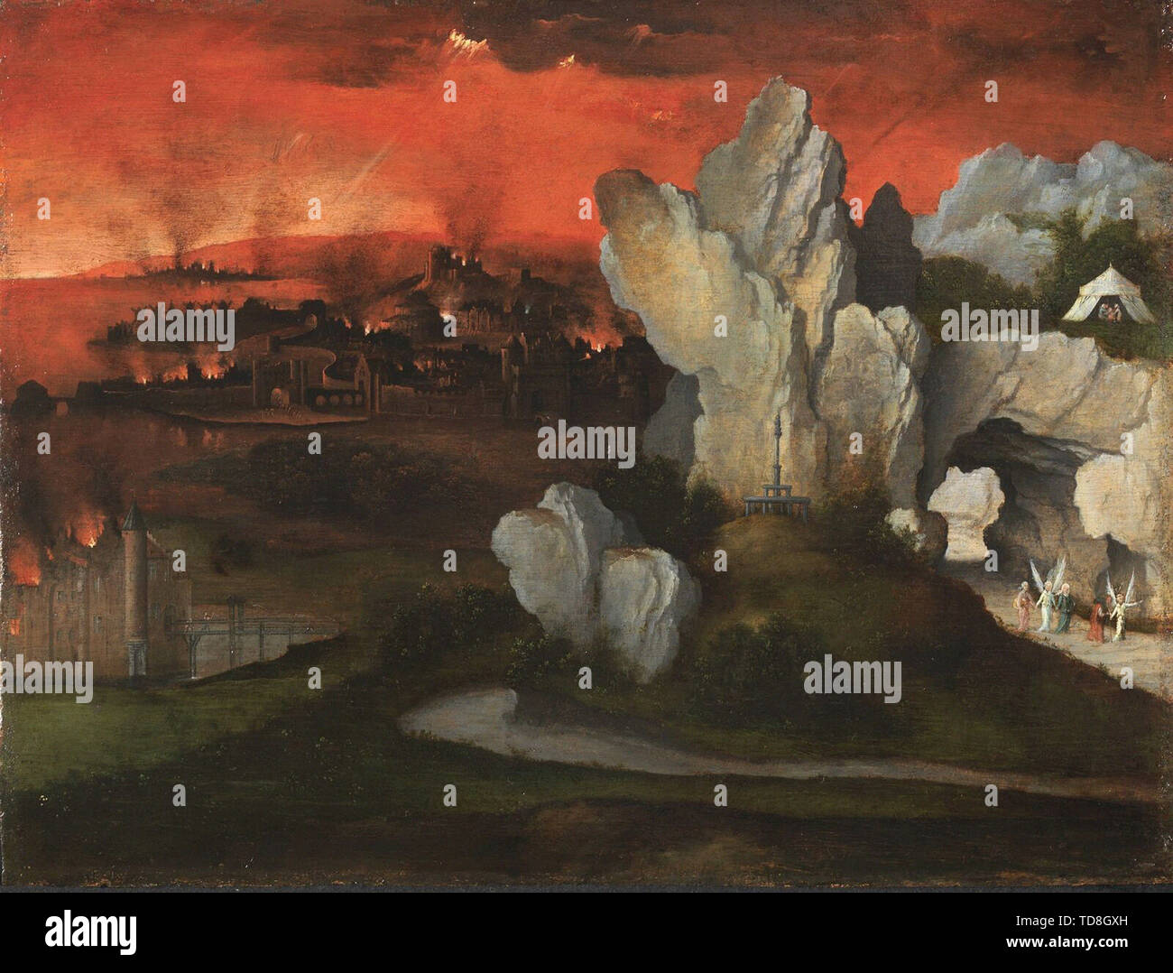 Joachim Patinir - Landscape With Destruction Sodom Gomorrah C 1520 ...