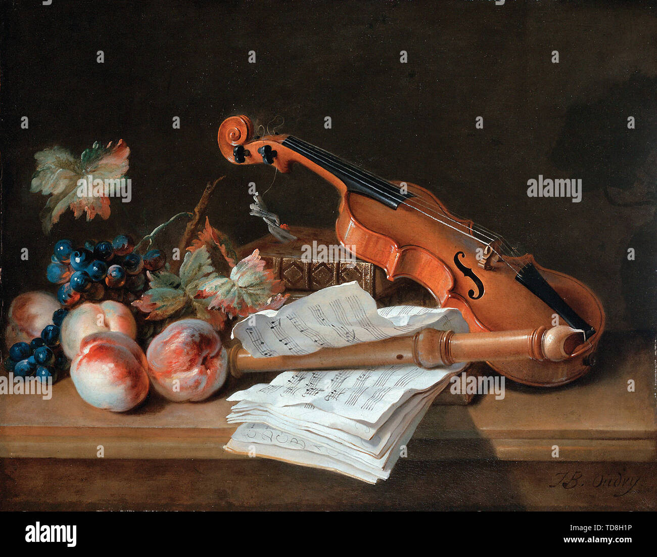 Jean-Baptiste Oudry - Still Life With Violin Recorder Books Portfolio ...