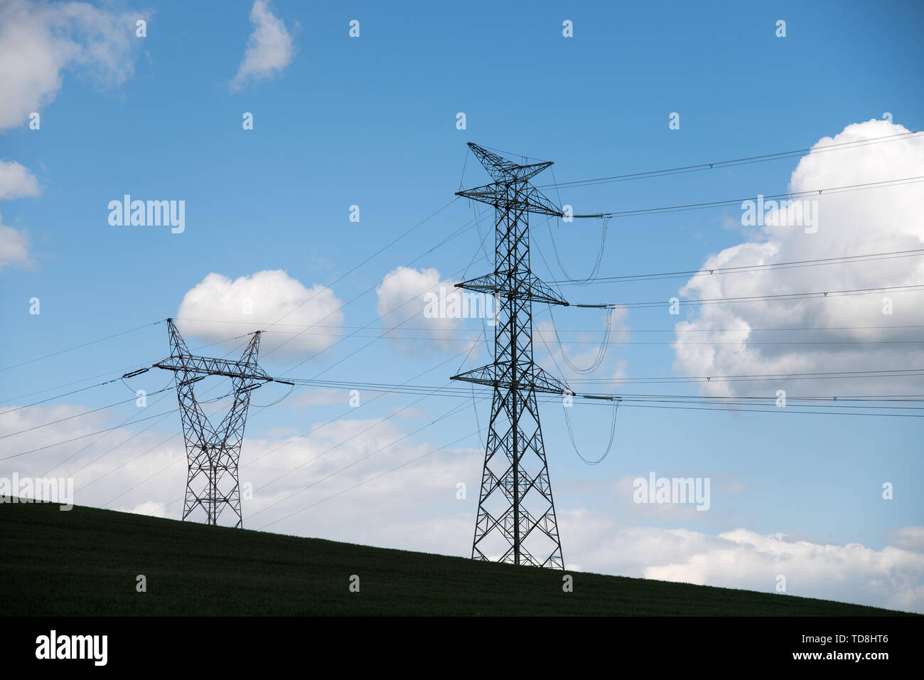 High voltage power lines in Pelplin, Poland May 7th 2019 © Wojciech ...
