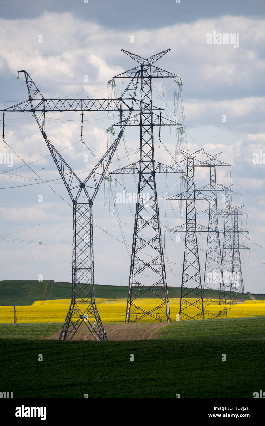 High voltage power lines in Pelplin, Poland May 7th 2019 © Wojciech ...