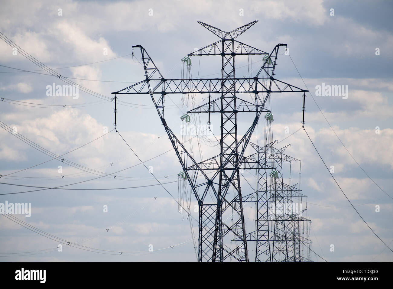 High voltage power lines in Pelplin, Poland May 7th 2019 © Wojciech ...