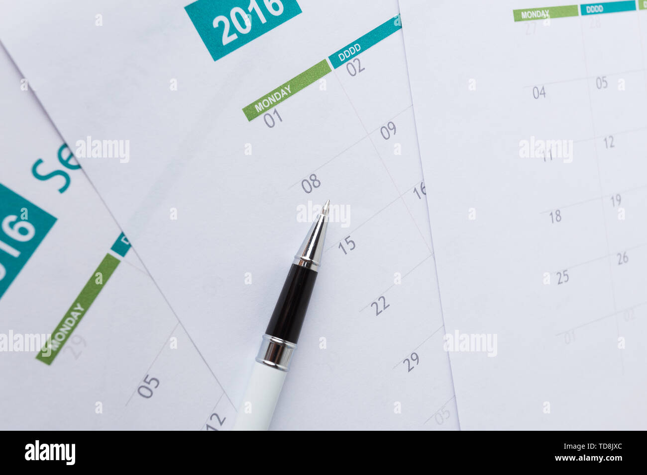 Closeup of numbers on calendar page Stock Photo - Alamy