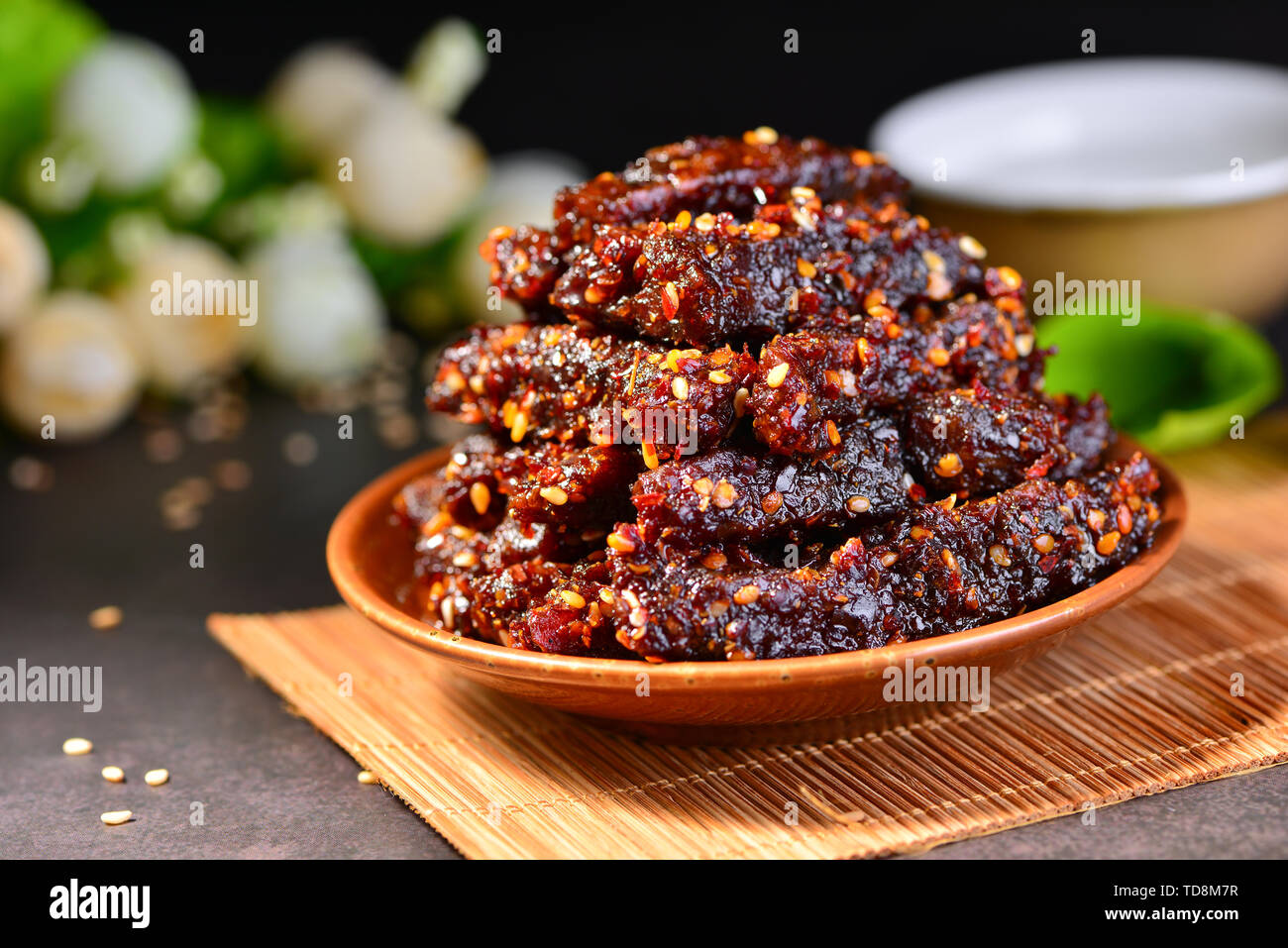 Spicy beef strips Stock Photo - Alamy