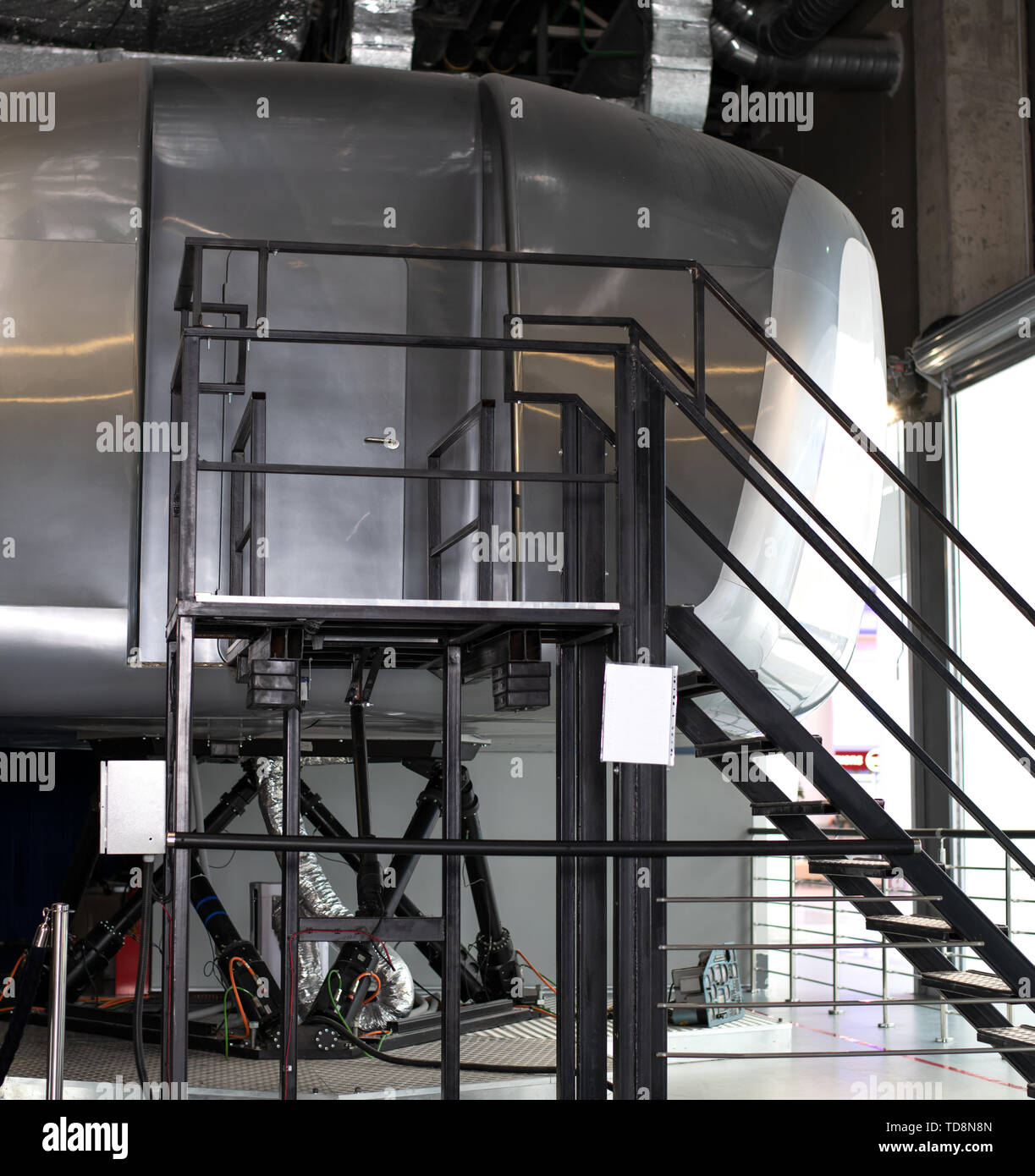 Appearance of a training simulator of a passenger plane cabin for ...
