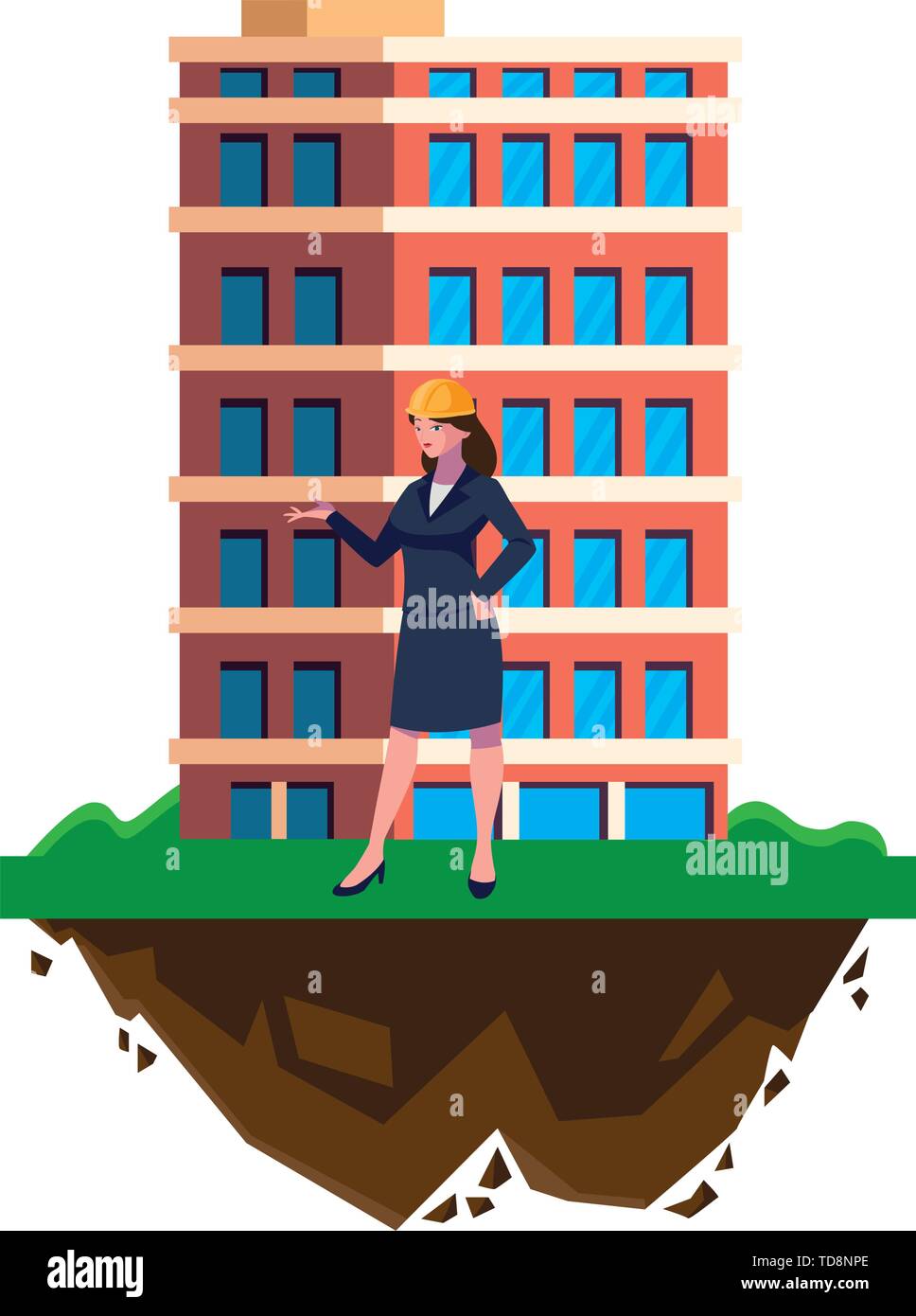 Beautiful female construction worker Stock Vector Images - Alamy